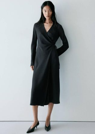 Mango Robe cache-caur naud noir - Femme - XS - MANGO