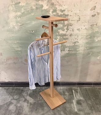 Tidyboy Herrendiener, Kleiderbutler & Stummer Diener aus Holz, Design Kleiderständer, Kleiderhalter & Klamotten Ständer Handgearbeitet, Modern Stiller Diener 