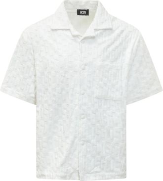 GCDS Gcds, Homme, Chemises, Blanc, Taille: XS Chemise &agrave; motif monogramme