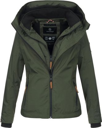 Marikoo Damen Übergangsjacke Erdbeere mit Doppelkragen & Fleece-Innenfutter