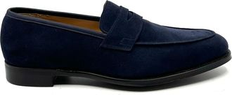Crockett & Jones Homme, Chaussures, Bleu, Taille: 43 1/2 EU Crawford Moccasin