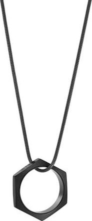 A|X Armani Exchange Collier pendentif, en acier inoxydable, noir, pour homme, AXG0137001