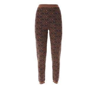 Moschino Femme, Pantalons, Brun, Taille: 36 FR Logo Pantalons