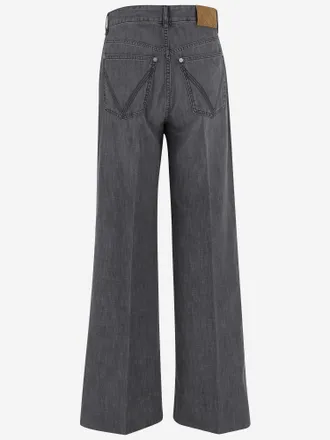 Bottega Veneta Womens Cotton Denim Jeans Black Trousers