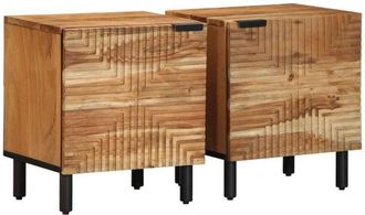 vidaXL Nachttische 2 Stk. 40x33x46 cm Massivholz Akazie - Vidaxl