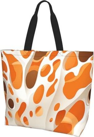 Generic Taches Brunes Et Blanches Sac Fourre-Tout Grand Sacs De Courses L&eacute;ger Sac Fourre Tout Pour Travail Universit&eacute; Voyage