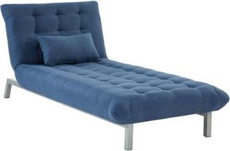 Vente-Unique Méridienne en Tissu Hornet - Bleu