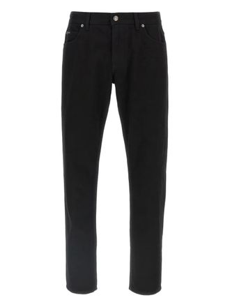 Dolce & Gabbana Five-Pocket-Jeans mit Logo-Schild - Schwarz