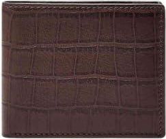 Fossil Derrick, Accessoire de Voyage-Portefeuille Hommes, Marron mûrier, 11.43 cm L x 1.91 cm W x 8.89 cm H