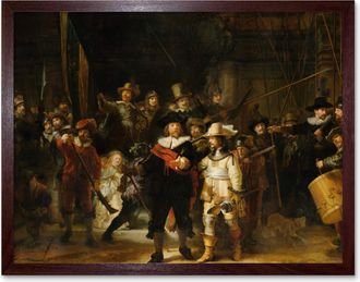 Artery8 Rembrandt Nachtwache Szene Die Schie&szlig;erei Gerahmter Druck 30x40 cm