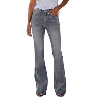 Generic Jean skinny pour femme - Taille haute - Vintage - Jambes larges - Coupe ajust&eacute;e - Pantalon de loisirs avec poches - Pantalon Bootleg - Jean stretch sk