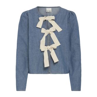 Ichi Ihosana LS Bluser - - Jackets - Damen - Blau - M