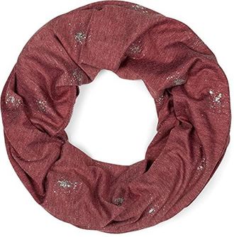 styleBREAKER snood rond avec strass et paillettes, &eacute;charpe, tissu, femmes 01017075, couleur:Bordeaux-rouge chin&eacute;