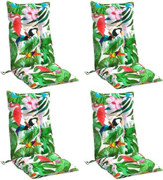 vidaXL Hochlehner-Auflagen 4 Stk. Mehrfarbig Oxford-Gewebe vidaXL