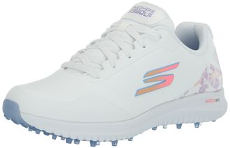 Skechers Damen Go Max Arch Fit Spikeless Golf Shoe Sneaker, Weißes Blumenmuster, wasserdicht, 39 EU