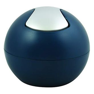 Spirella Kosmetikeimer 1 Liter Abfalleimer Schwingdeckeleimer Tischabfalleimer Bowl Petrol matt, Kunststoff, Pétrole Mat