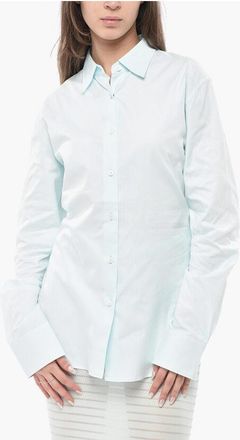 Prada Poplin Blouse with Satin Back Panel size 44