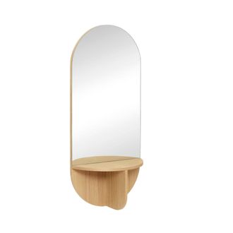 H&uuml;bsch Grand miroir avec &eacute;tag&egrave;re en ch&ecirc;ne FSC H&uuml;bsch