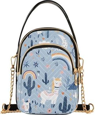 Mnsruu Sac à bandoulière pour femme, lamas, cactus, alpes, montagnes, sac à main, petit sac à bandoulière avec sangle réglable