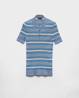 Prada Gestreiftes Poloshirt aus Baumwolle