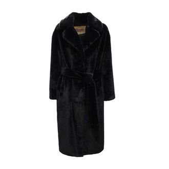 Herno Eco-Pelz Wollmantel - - Coats - Damen - Schwarzk - S