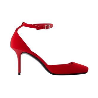 Courr&egrave;ges Peep Toe Jersey Pumps - - Shoes - Damen - Rot - 36 EU