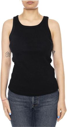 Lee Femme, Tops, Noir, Taille: 38 FR Slim Rib Tank
