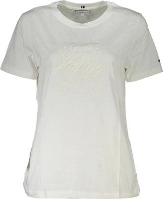 Tommy Hilfiger Femme, Tops, Blanc, Taille: 44 FR T-shirt &agrave; manches courtes