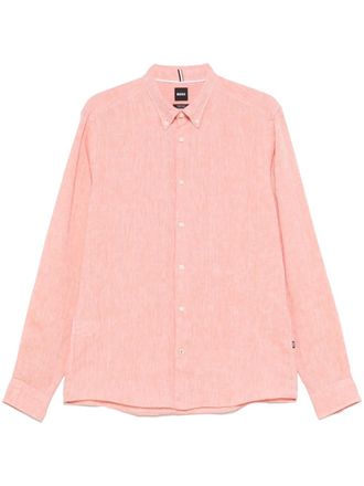 BOSS chemise en lin - Orange