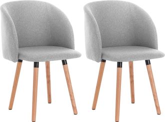 Woltu Esszimmerstühle 2er Set Küchenstühle Wohnzimmerstühle Polsterstühle, Armlehnstühle mit Rückenlehne, für Esszimmer, Küche, Wohnzimmer, Leinen, Gestell 