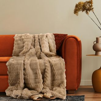 Paco Home Deko Wohnzimmer Decke Kuscheldecke Tagesdecke Waschbar Boho Aesthetic Sofadecke Schlafzimmer Modern Flauschig, Farbe:Beige, Größe:200x240cm