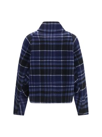 Pinko Womens Campanula Check Double-Cloth Caban Mult.nero-Blu Merino Wool Ovis Aries; Nylon Jacket Mult.nero/blu