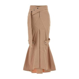 Blumarine Femme, Jupes, Beige, Taille: 38 FR Jupe Midi en Denim