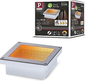 Paulmann 94595 LED lum. extérieur Zigbee Smart Home encastré de sol Brick respectueux des insectes IP67 Tunable Warm incl. 1x1W Outdoor 2200-3000K, Acier Inoxy