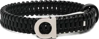 Ferragamo Gancini Braided Leather Bracelet
