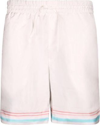 Casablanca Homme, Shorts, Blanc, Taille: M Dance Joy Silk Shorts