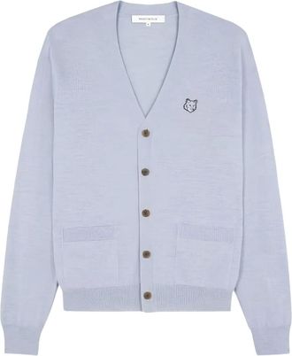 Maison Kitsuné cardigan brodé Fox Head - Bleu