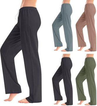 Generic Pantalon de pyjama long pour femmes en coton : pantalon de pyjama pour femmes grandes tailles pantalons de pyjama doux jambes larges pantalon de salon