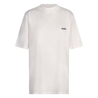 The Attico Femme, Tops, Blanc, Taille: 36 FR T-shirt &agrave; Manches Courtes avec Logo Brod&eacute;