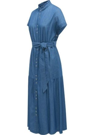 Ragwear Maxikleid Liora Denim (1-tlg) Wadenlanges Jeanskleid mit Bindeband