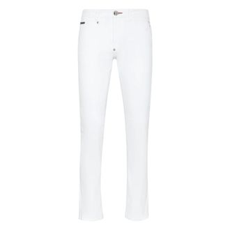 Philipp Plein Homme, Jeans, Blanc, Taille: W40 Denim Super Coupe Droite