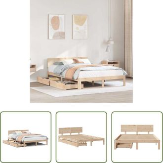 vidaXL vidaXL Schubladenbett - Massivholzbett mit Schubladen 120x190 cm Kiefer