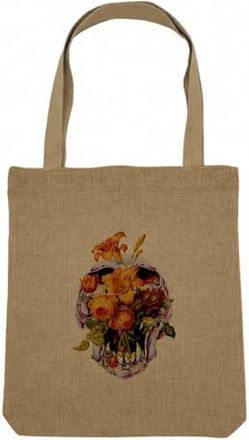 Fabulous Sac Shopping Tote Bag Aspect Lin - Crane et Jonquilles Botanique Collage Nature Fleurs Vintage Illustration Streetwear Zoomer - Sac de Courses Toile E