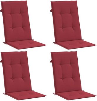 vidaXL Vidaxl - Gartenstuhlauflagen f&uuml;r Hochlehner 4 Stk. Weinrot 120x50x3 cm