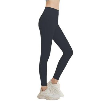 Generic Legging de sport pour femme - Noir - En polyester - Long - Opaque - Pantalon de yoga - Taille haute - Push Up - Pantalon de yoga - Pantalon de sport s