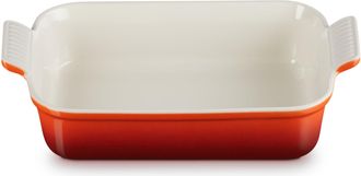LE CREUSET Le Creuset Rechteckige Auflaufform Tradition aus Steinzeug, 32 cm, 2.31 kg, Kirschrot, 71102320600001