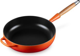 LE CREUSET Signature gusseiserne Sautépfanne mit Holzgriff 28 cm Ofenrot, 20259280900422