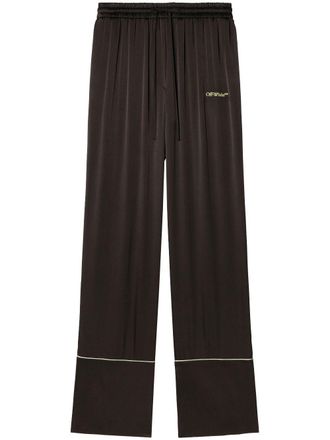 Off-white pantalon de pyjama en satin - Noir
