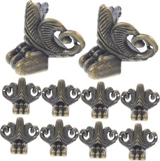 DOITOOL 10 Stück Teiliges Schmuckkisten Beine aus Zinklegierung Antike Dekorative Boxfüße mit Starker Tragfähigkeit Vintage Eckenschutz für Holz Geschenkboxen