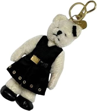 Prada unisex, Pre-owned, Beige, Taille: ONE Size Porte-cl&eacute;s en coton Pre-owned